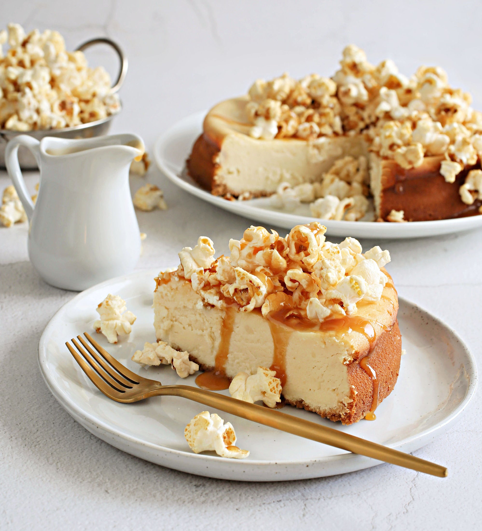 Salted Caramel Popcorn Cheesecake — Dell Cove Spices & More Co.