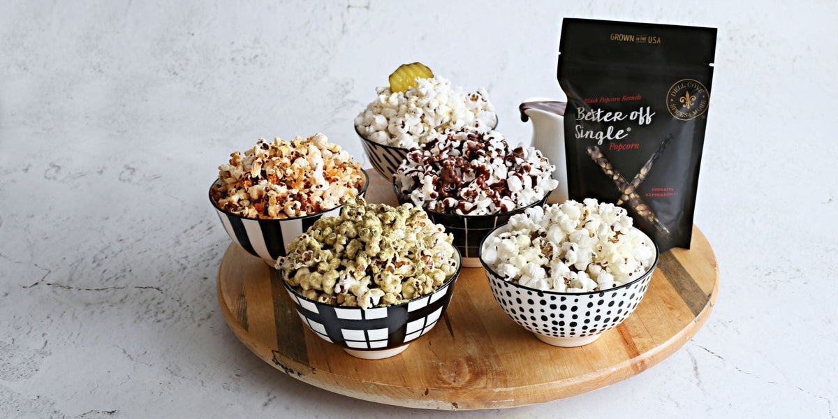 A Flight of Better Off Single Popcorn Recipes — Dell Cove Spices & More Co.