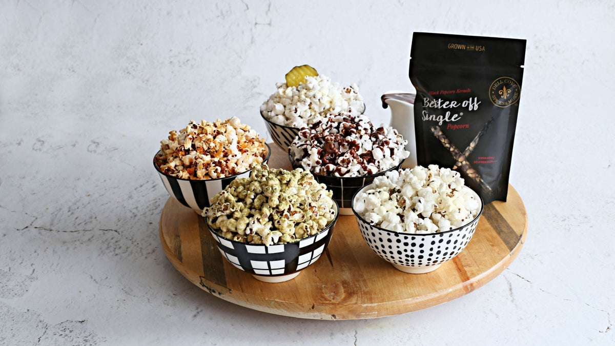 A Flight of Better Off Single Popcorn Recipes — Dell Cove Spices & More Co.