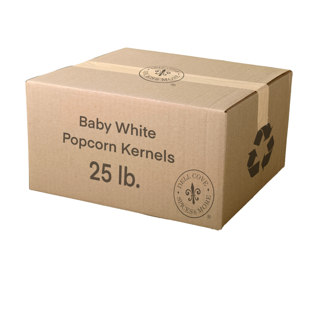 Baby White Popcorn - White Corn Kernels and Hulless Popcorn — Dell Cove ...