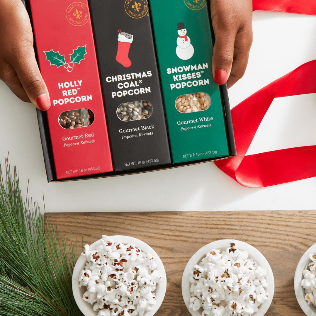 Christmas Popcorn Gift Set | Holiday Trio – Dell Cove® — Dell Cove ...