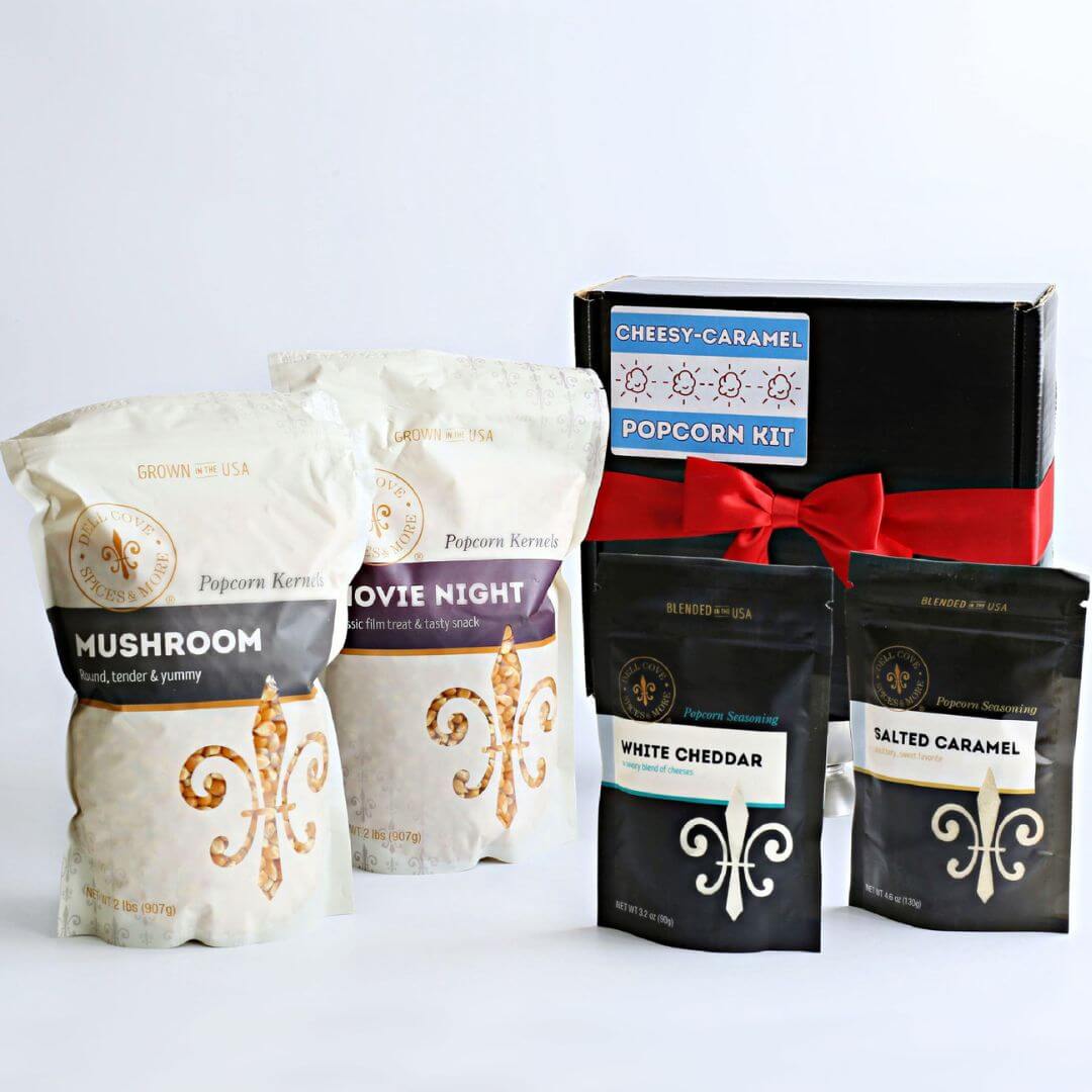 Chicago Popcorn Kit – Cheesy Caramel Mix — Dell Cove Spices & More Co.