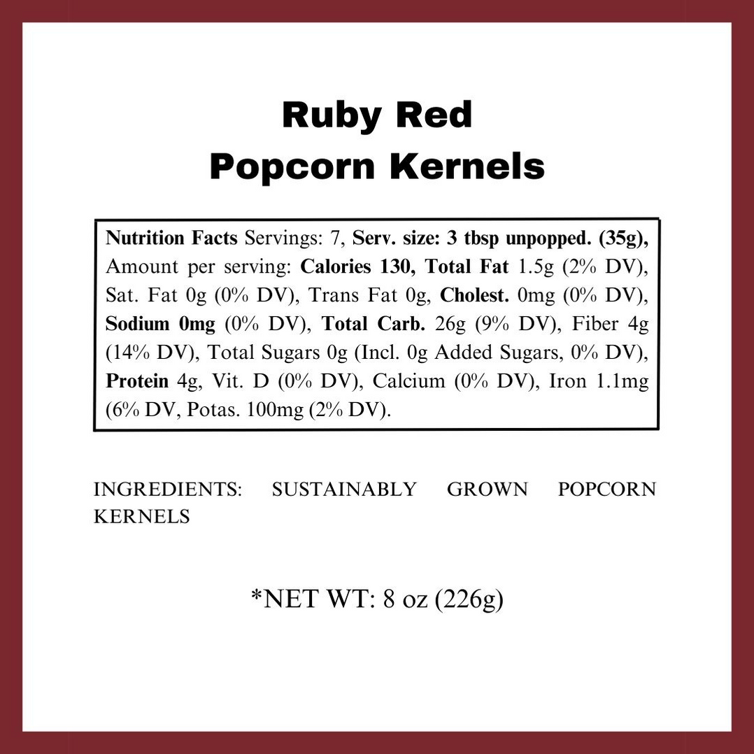 Red Popcorn Kernels - Butterfly Popcorn — Dell Cove Spices & More Co.